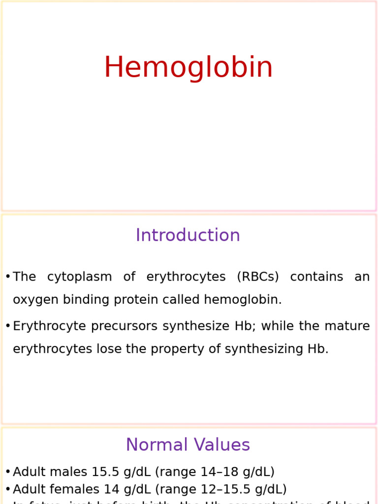 Hemoglobin Structure and Function Overview | PDF | Hemoglobin | Hematology
