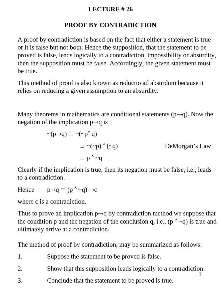 mth202 Lecture26-Proofs | PDF | Mathematical Proof | Syntax (Logic)