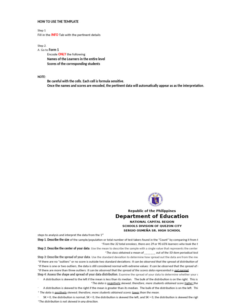 Item and Data Analysis Grade10 (Noy) | PDF | Standard Deviation | Mean