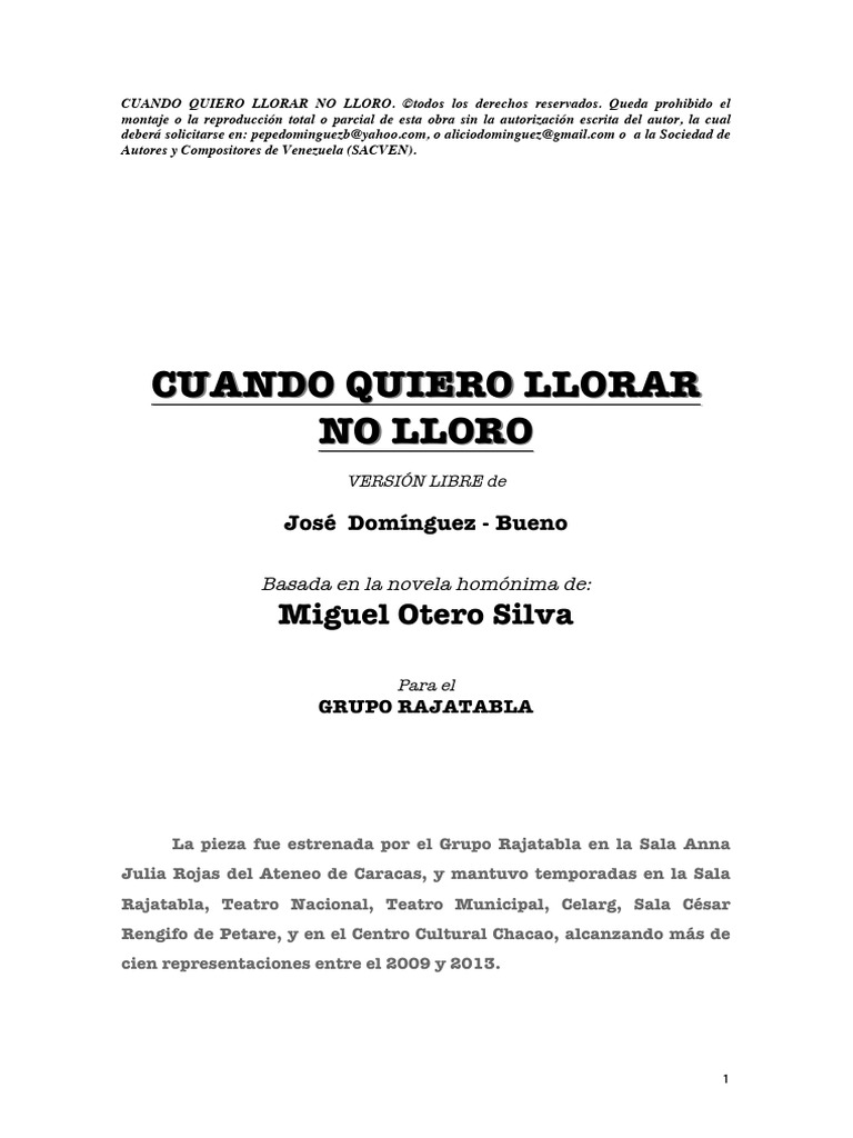 Cuando Quiero Llorar No Lloro | PDF | Novela negra, policíaca y suspenso