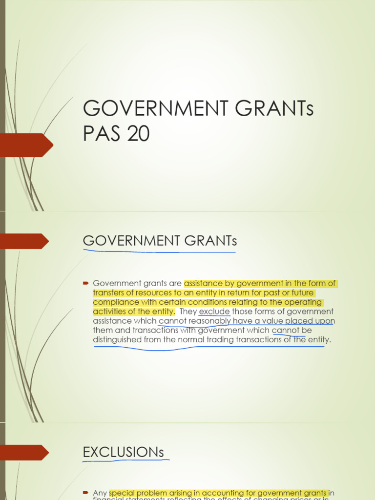 GOVERNMENT GRANTs PAS 20 PDF Version | PDF | Depreciation | Fair Value