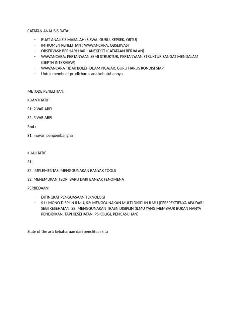 Catatan Analisis Data | PDF