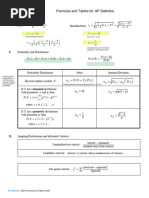 AP Stats Reference Sheet | PDF | Standard Deviation | Statistics