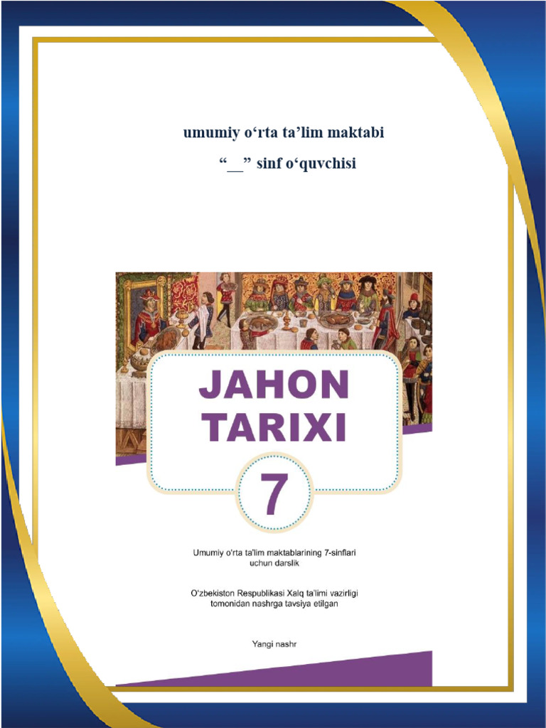 5-6-7-8-9-10-11-Sinf Tarix Nazorat Ishi Daftari Yillik Admin | PDF