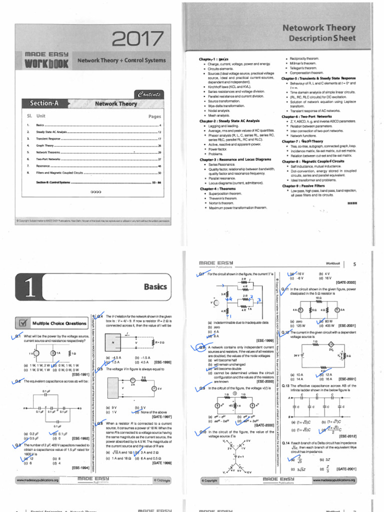 Made-Easy Network Theory+ Control System Workbook | PDF