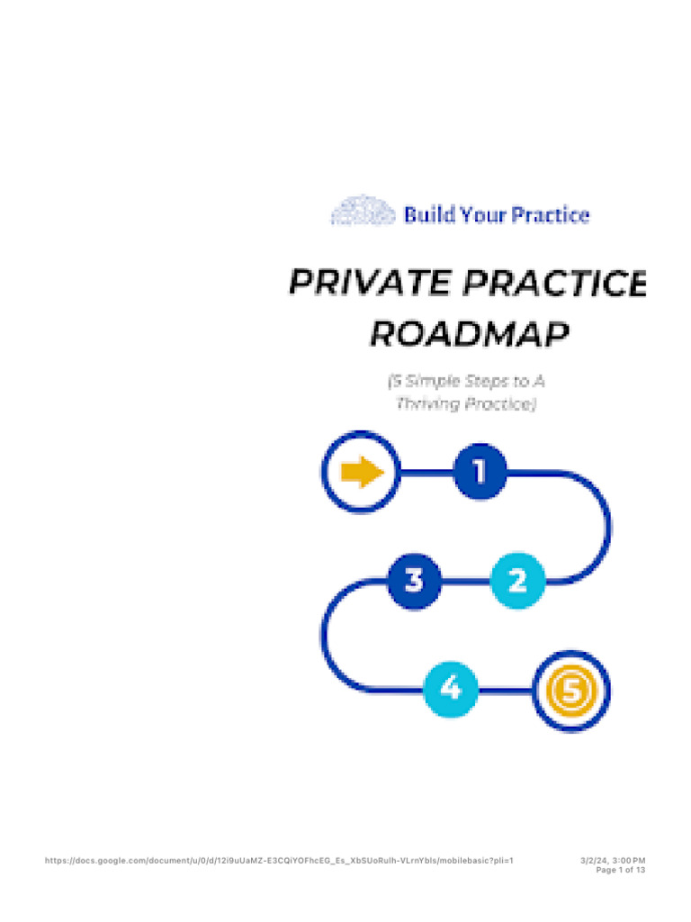 Private Practice Roadmap | PDF | Marketing