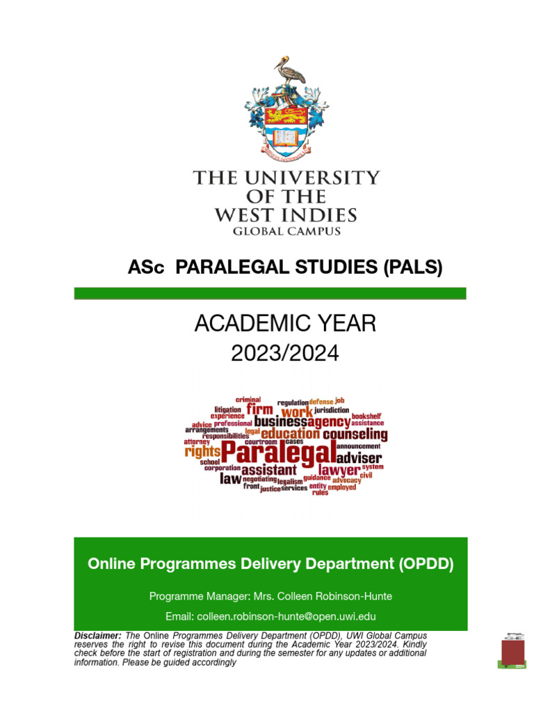 Asc Paralegal Studies (Pals) 23-24 CRH | PDF | Business | Finance ...