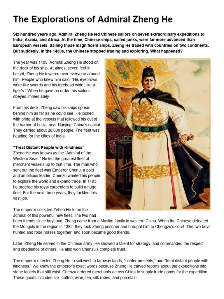 The Explorations of Admiral Zheng He | PDF | Ships | Age Of Discovery