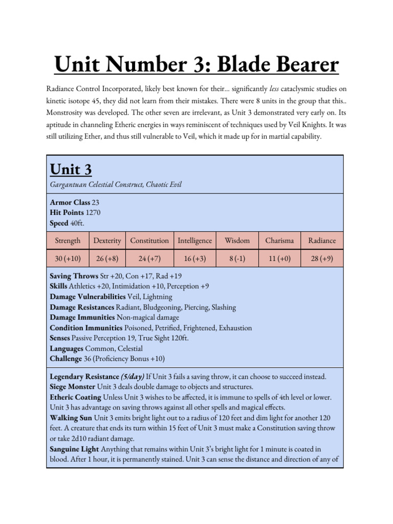 Unit Number 3 - Blade Bearer | PDF