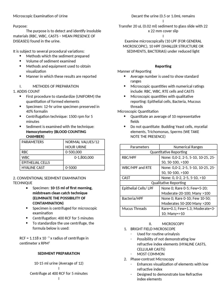 Microscopic Examination of Urine | PDF | Staining