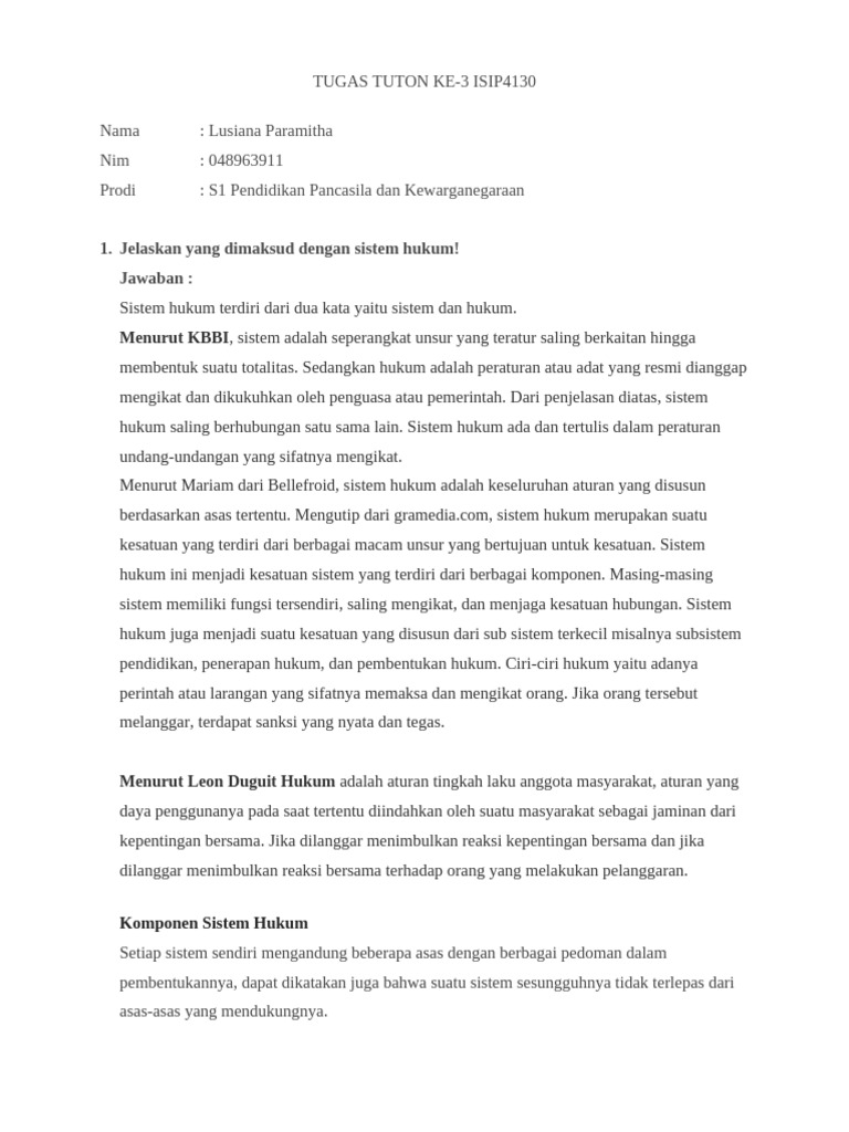 Tugas Tuton Ke-3 Isip4130 | PDF | Politik