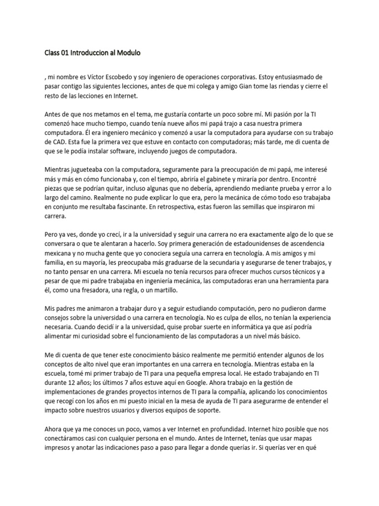 Class 01 Introduccion Al Modulo | PDF | Informática | Internet