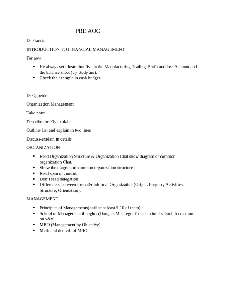 Pre Aoc | PDF | Career & Growth