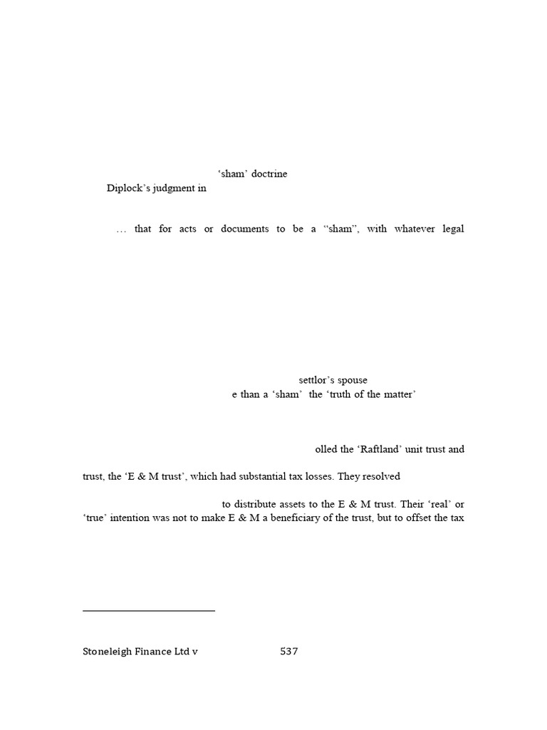 McFarlane - Douglas and McFarlane - Sham Trusts - OA | PDF | English ...