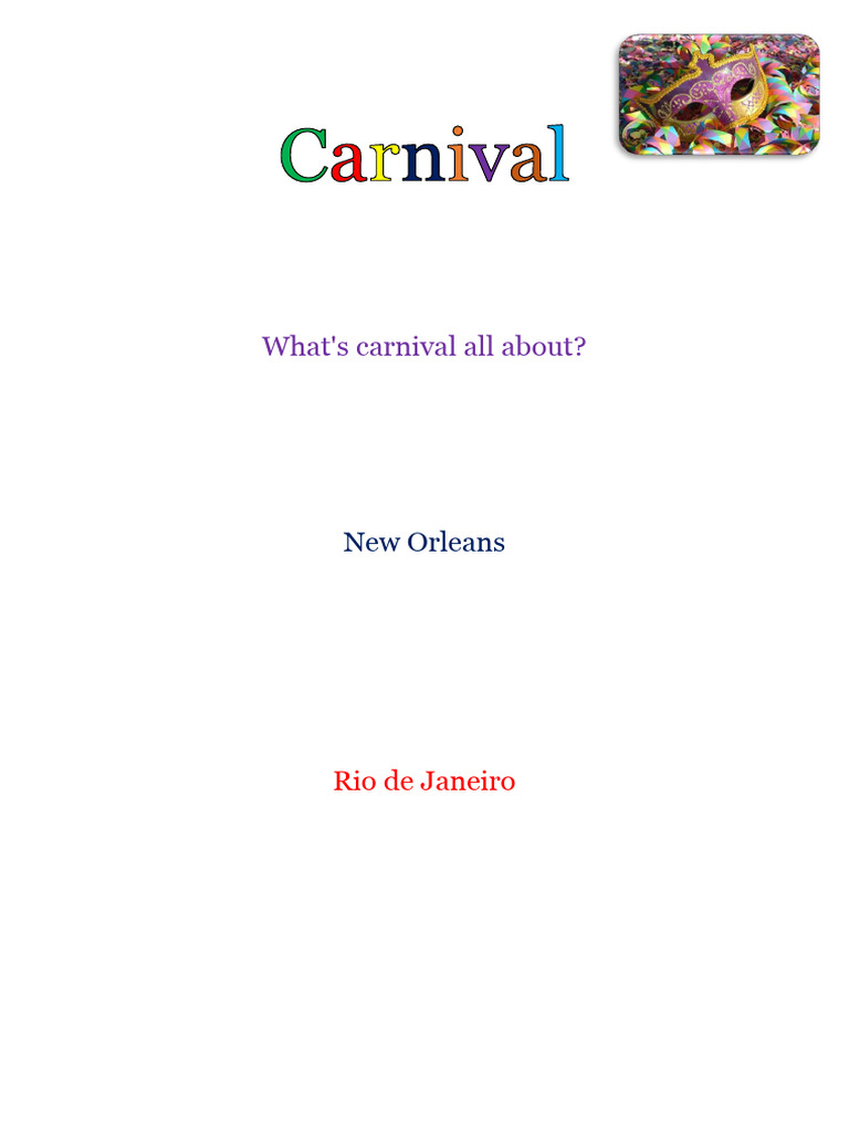 Text About Carnival | PDF | Carnival | Mardi Gras