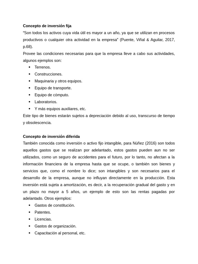 Concepto de Inversión Fija | PDF