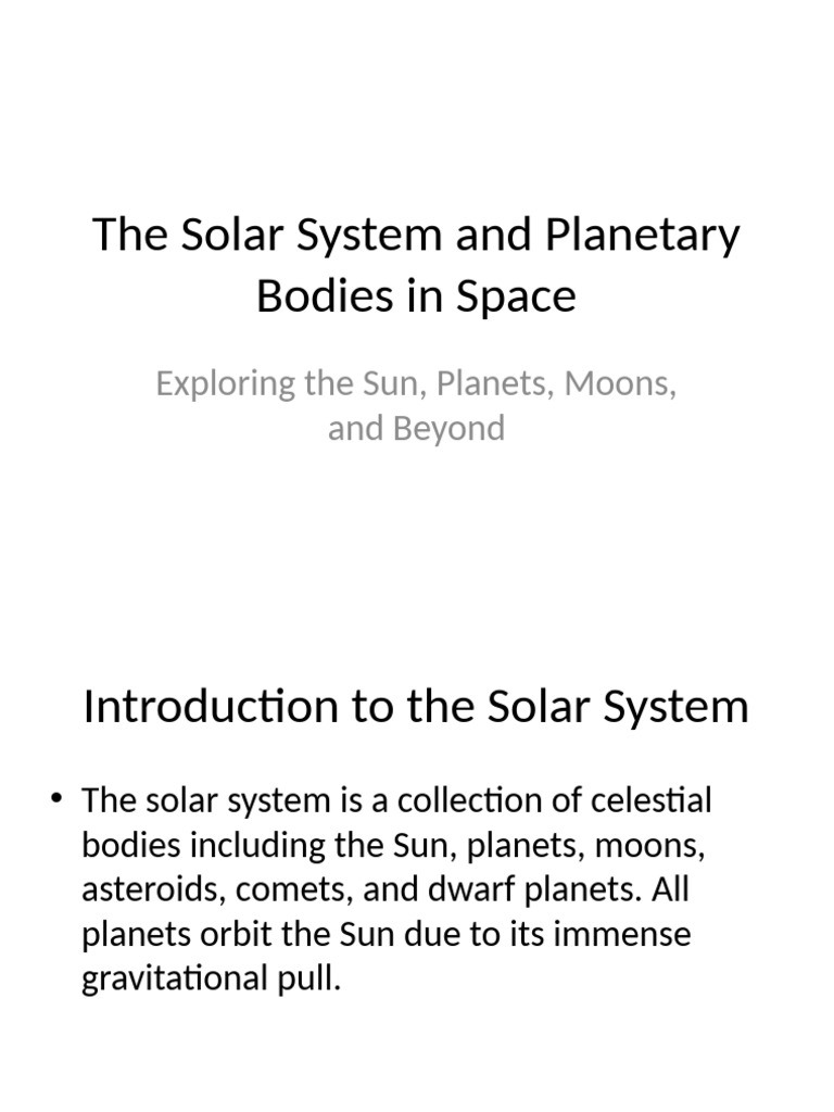 Solar System Overview & Planets | PDF