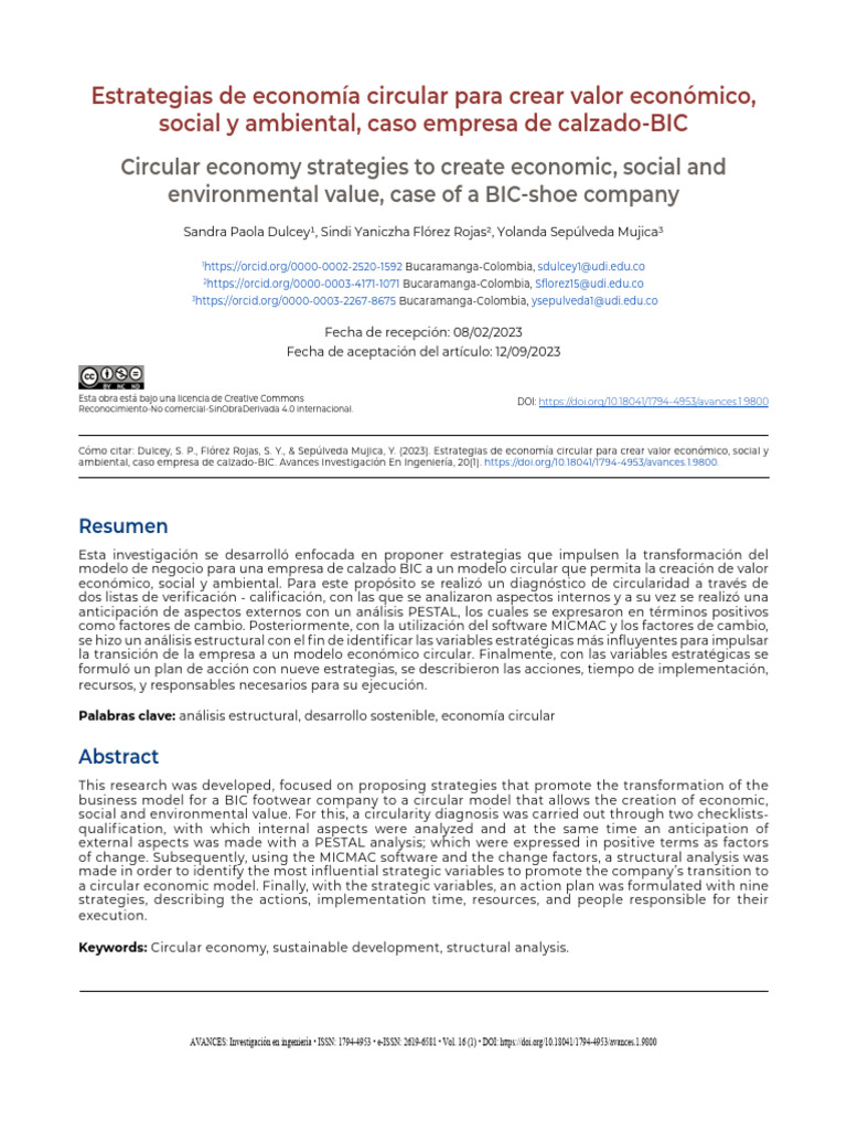 Estrategias de Economía Circular para Crear Valor Ecónomico, Social y Ambiental, Caso Empresa de ...