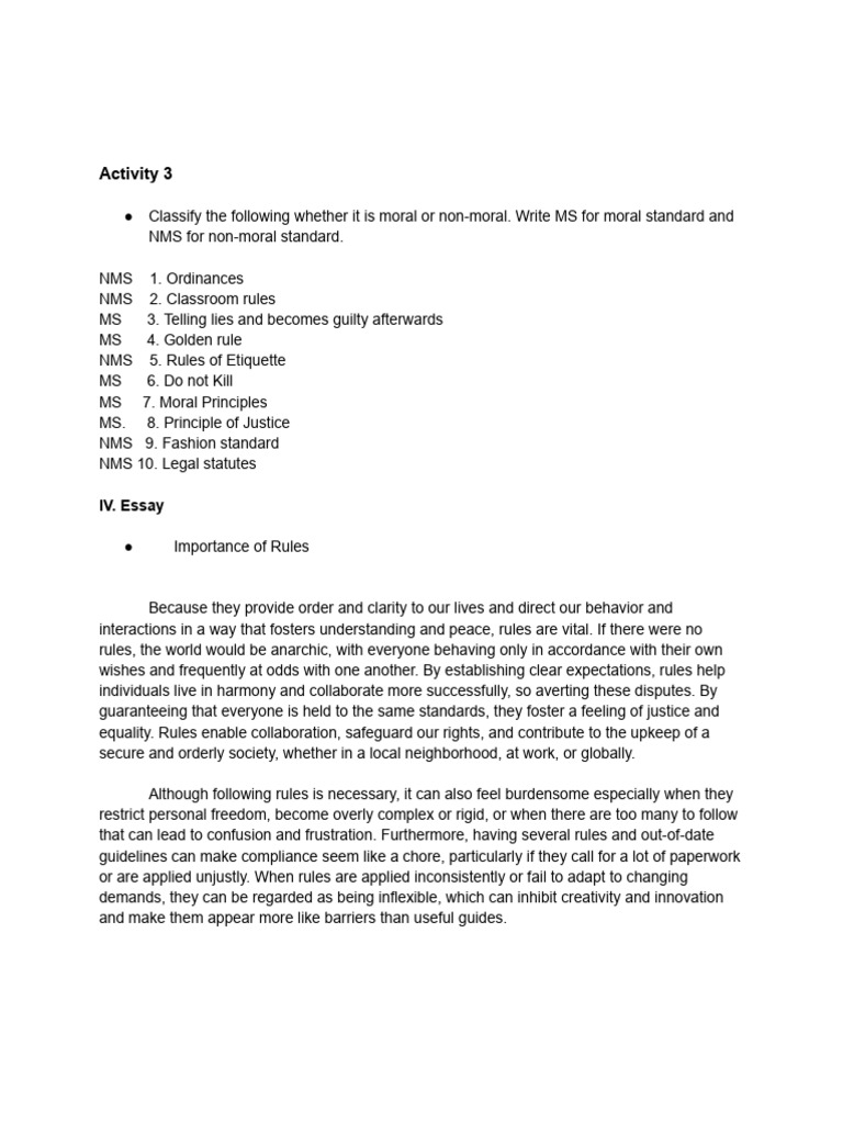 ETHICS Activity 3 | PDF | Career & Growth | Social Science