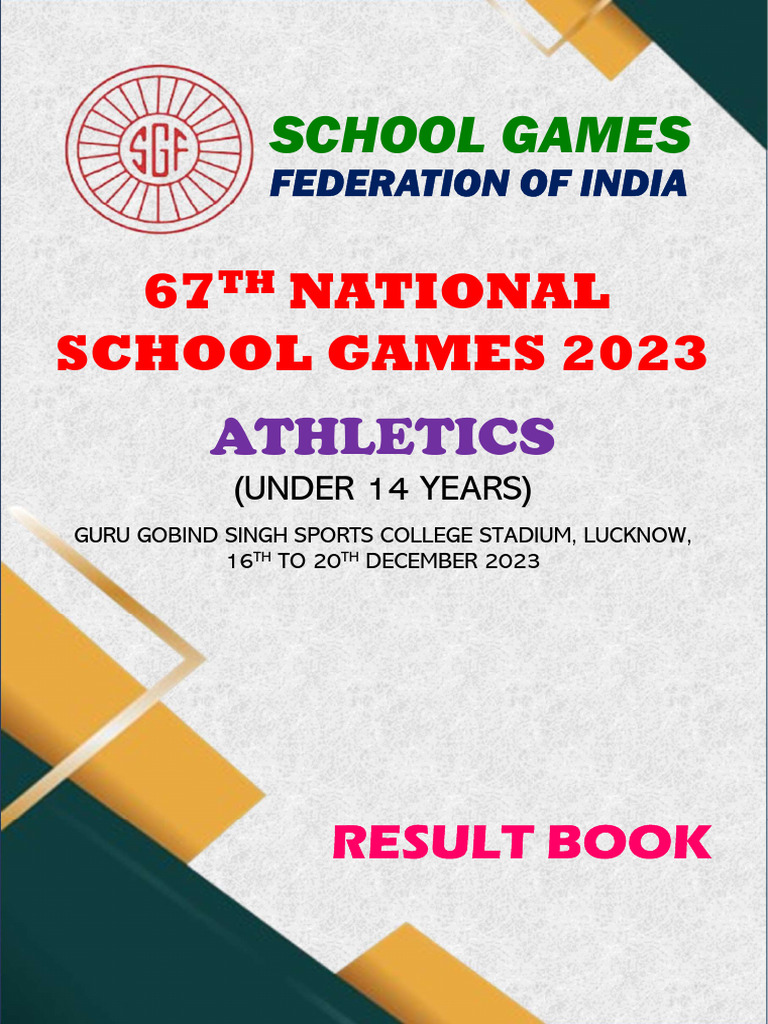 Result Book - Sgfi National U14 | PDF | Athletic Sports | Individual Sports
