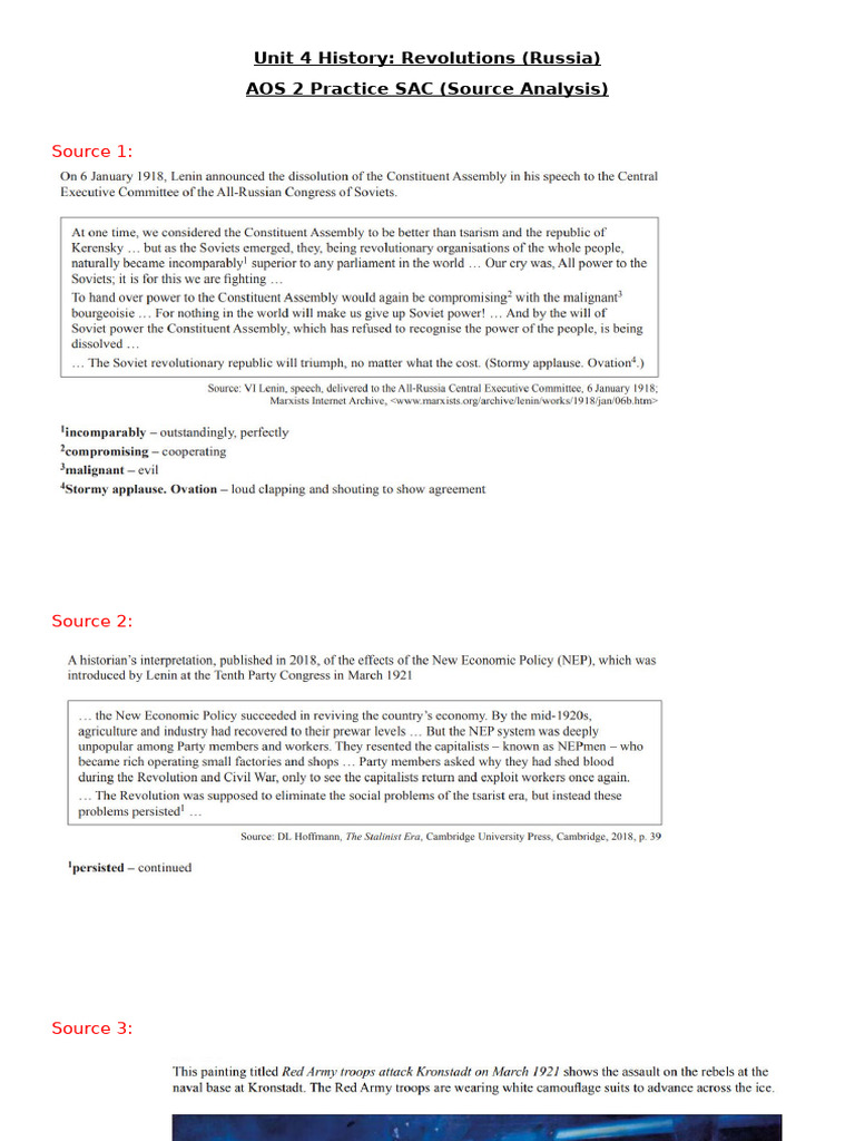 Russia AOS2 Practice SAC Revolutions | PDF | Ideologies | Russian ...
