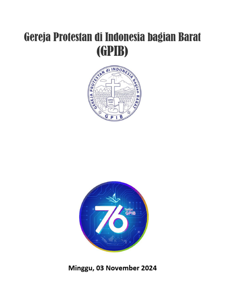 Tata Ibadah HUT Ke 76 GPIB | PDF