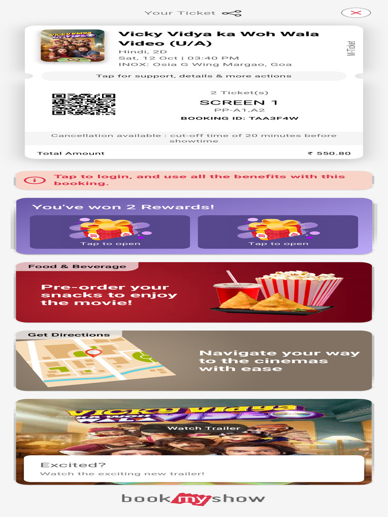 Booking Details - BookMyShow | PDF