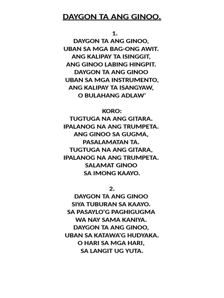Daygon Ta Ang Ginoo | PDF