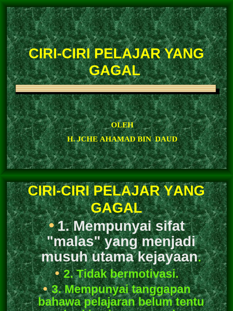Ciri-Ciri Pelajar Yang Gagal | PDF