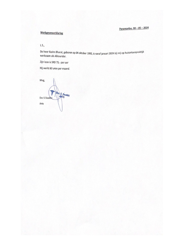 Werkgevesverklaring | PDF