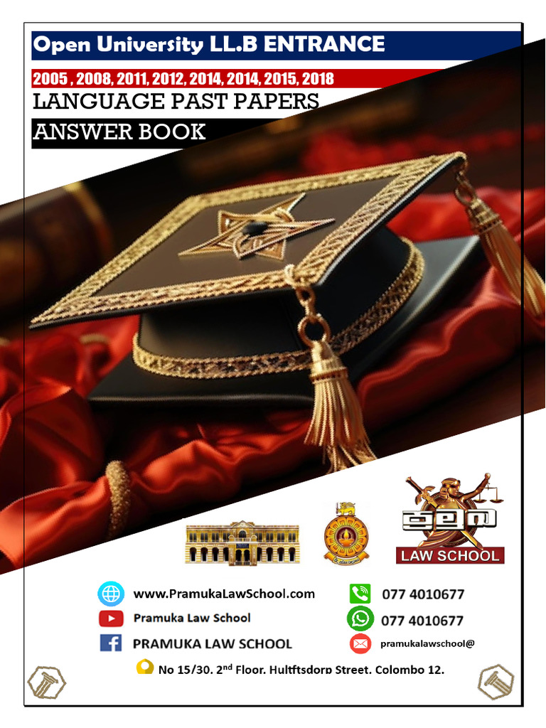 ENG & SIN ANSWERS BOOK - LL.B Entrance | PDF