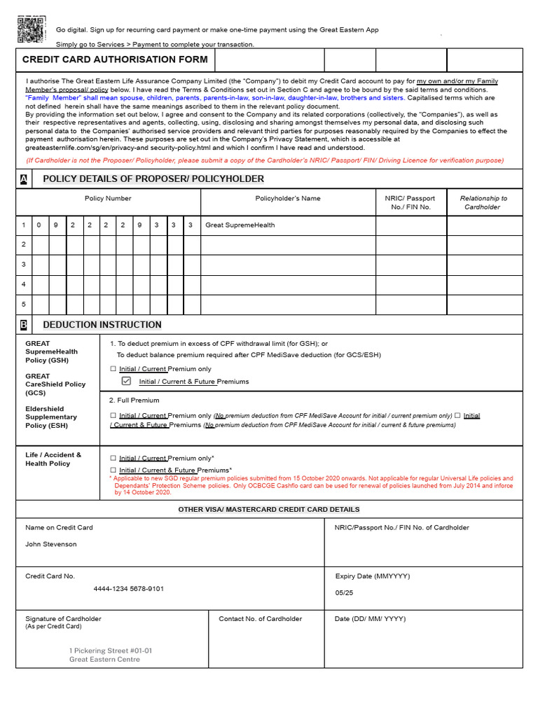PDF Task 1.CS243 Credit Card Authorization Form - Vaug2024 | PDF ...