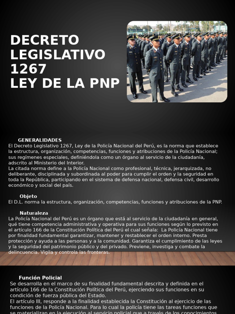 Decreto Legislativo 1267 | PDF | Policía | Gobierno