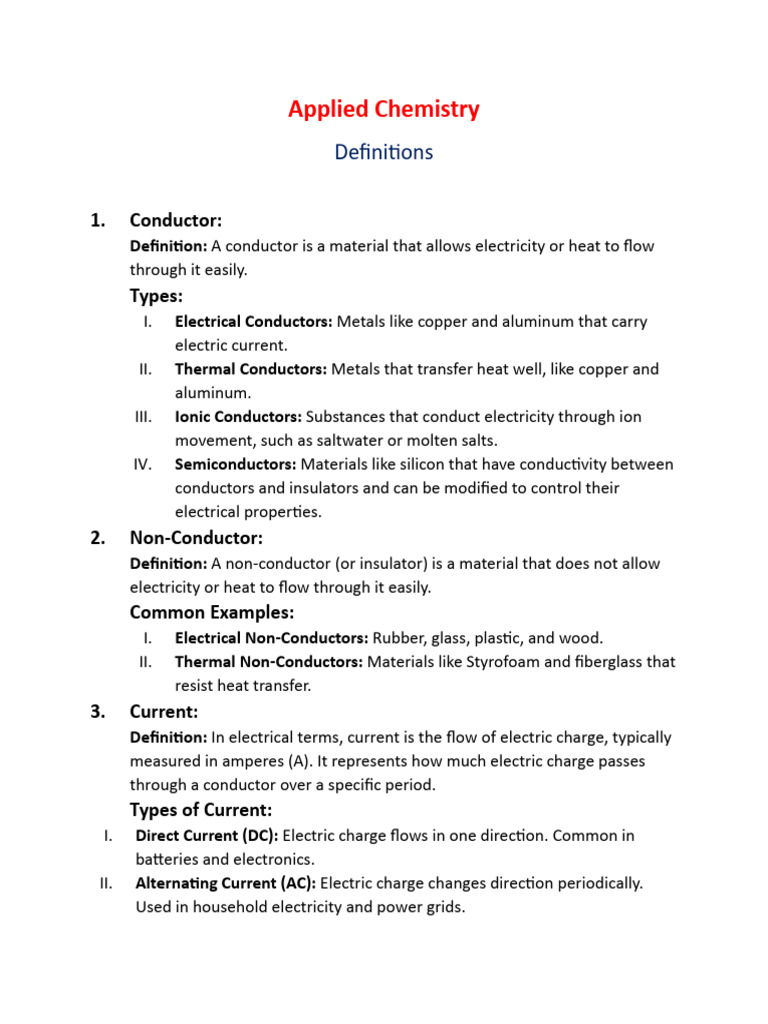 Applied Chemistry | PDF | Redox | Electrochemistry