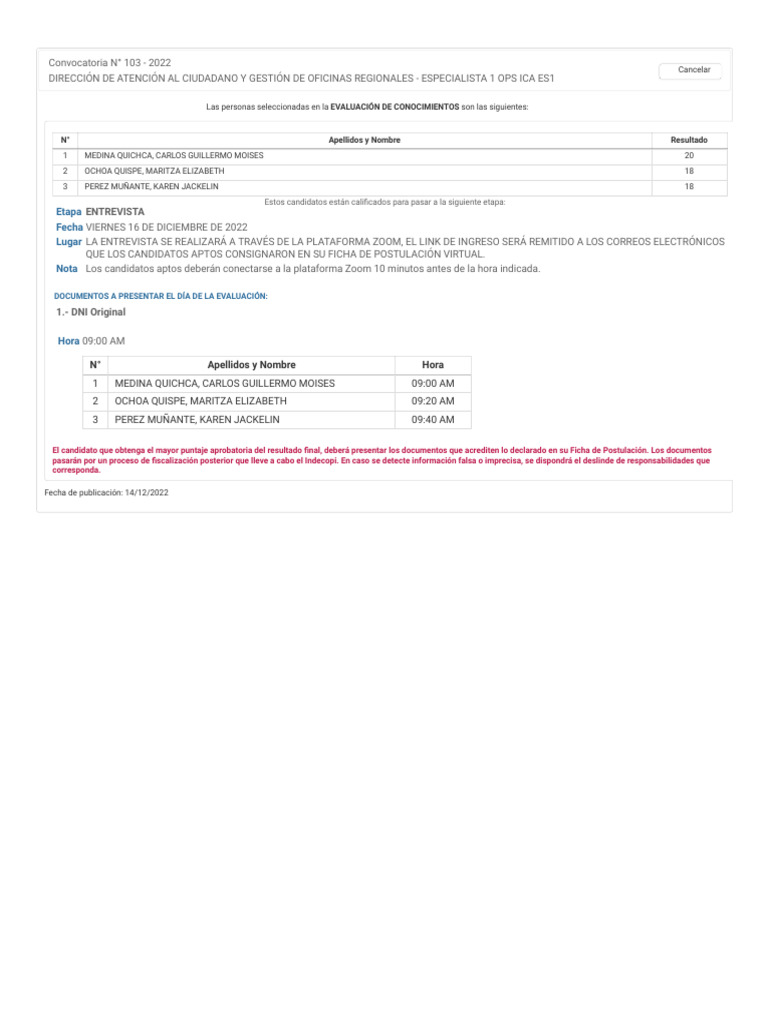 Indecopi - Convocatorias Web | PDF