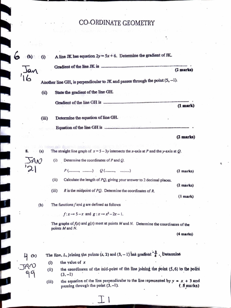 Coordinate Geometry 2024 | PDF | Line (Geometry) | Elementary Mathematics