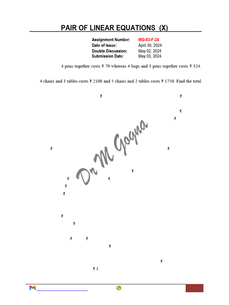 Pair of Linear Equations - 3f | PDF | Dvd