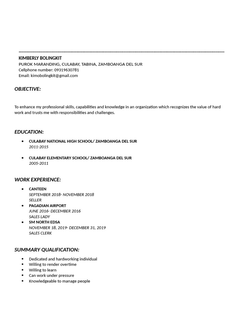 Kimberly Resume Final | PDF | Wellness | Lifestyle
