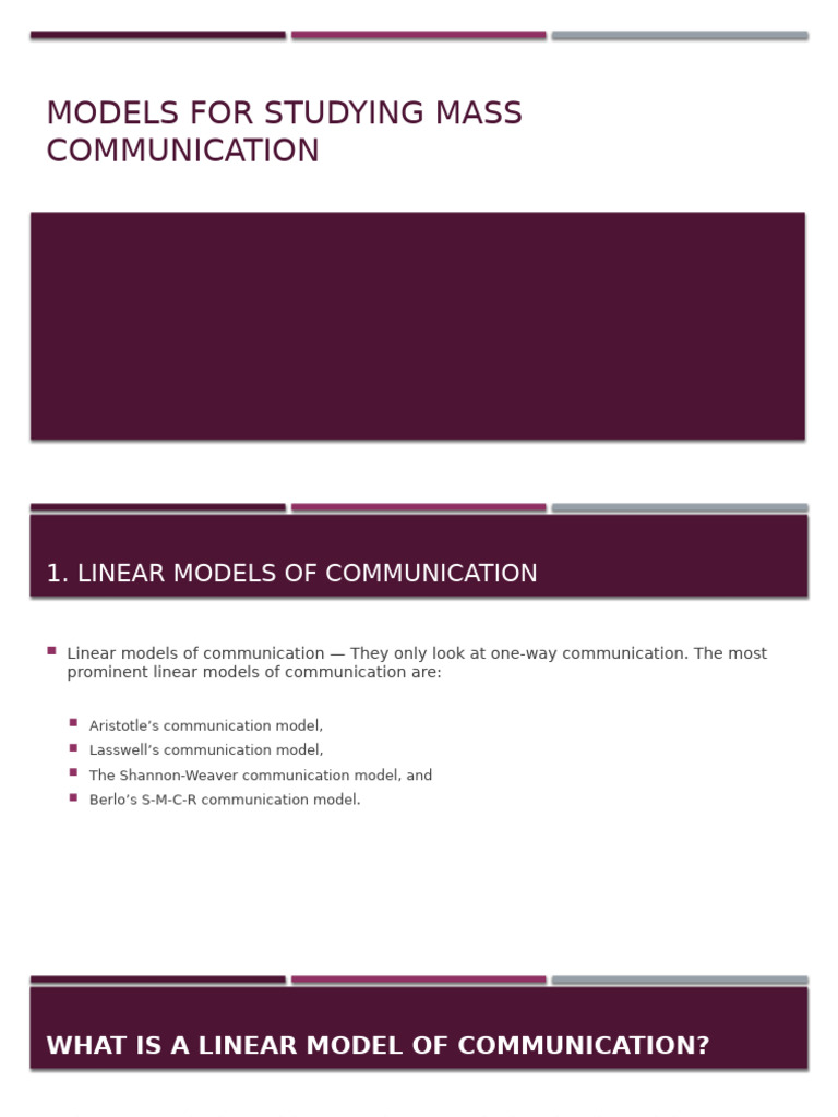 Models For Studying Mass Communication | PDF | Communication ...