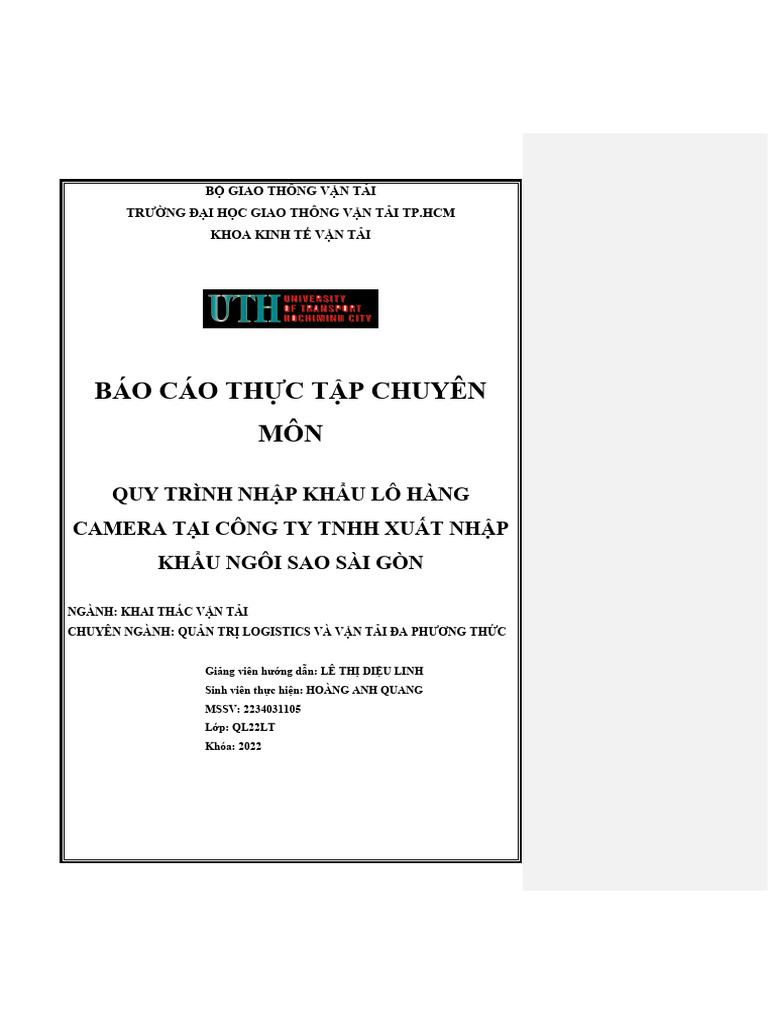 Bai Luan TTCM - Hoang Anh Quang - 2234031105 - Ql22lt | PDF