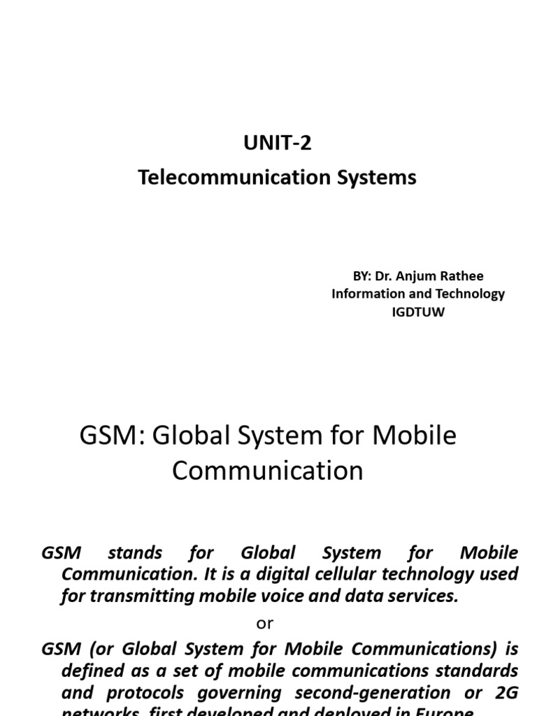 MC Unit 2 | PDF | General Packet Radio Service | Computer Network