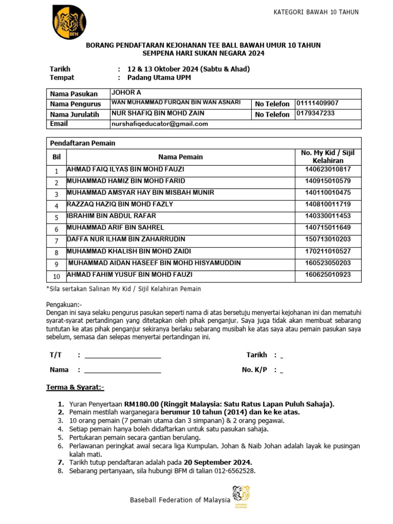 Borang Johor A | PDF