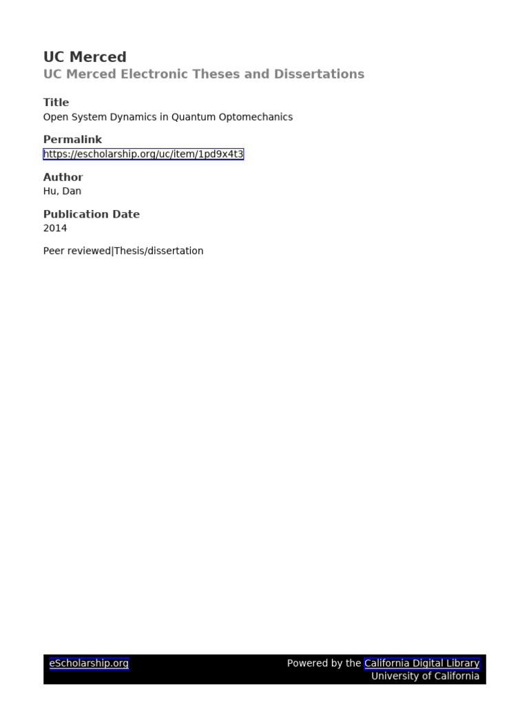 Hu Thesis | PDF | Physics | Theoretical Physics