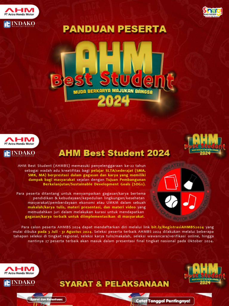 Panduan Peserta AHM Best Student 2024 | PDF