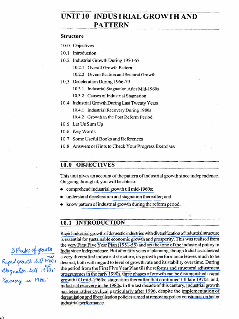 Unit-10 Industrial Growth and Pattern | PDF | Economic Growth ...