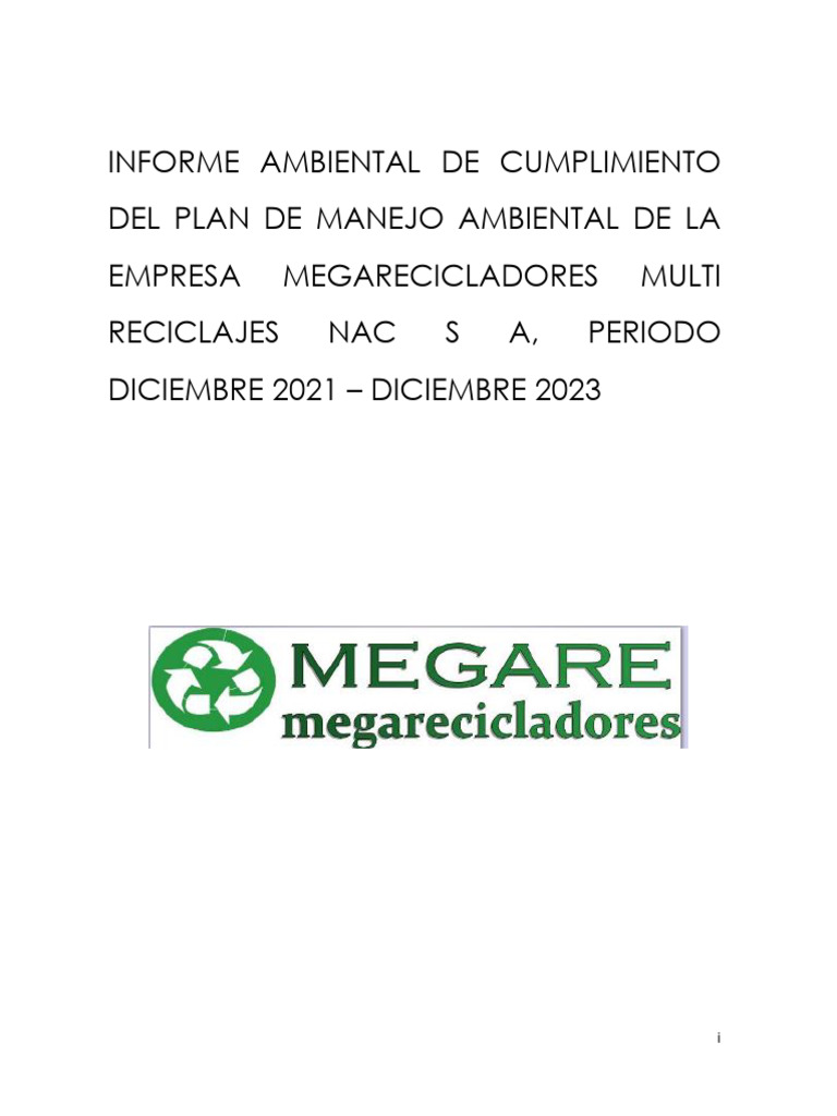 INFORME Megare Dic 2021 2023 | PDF