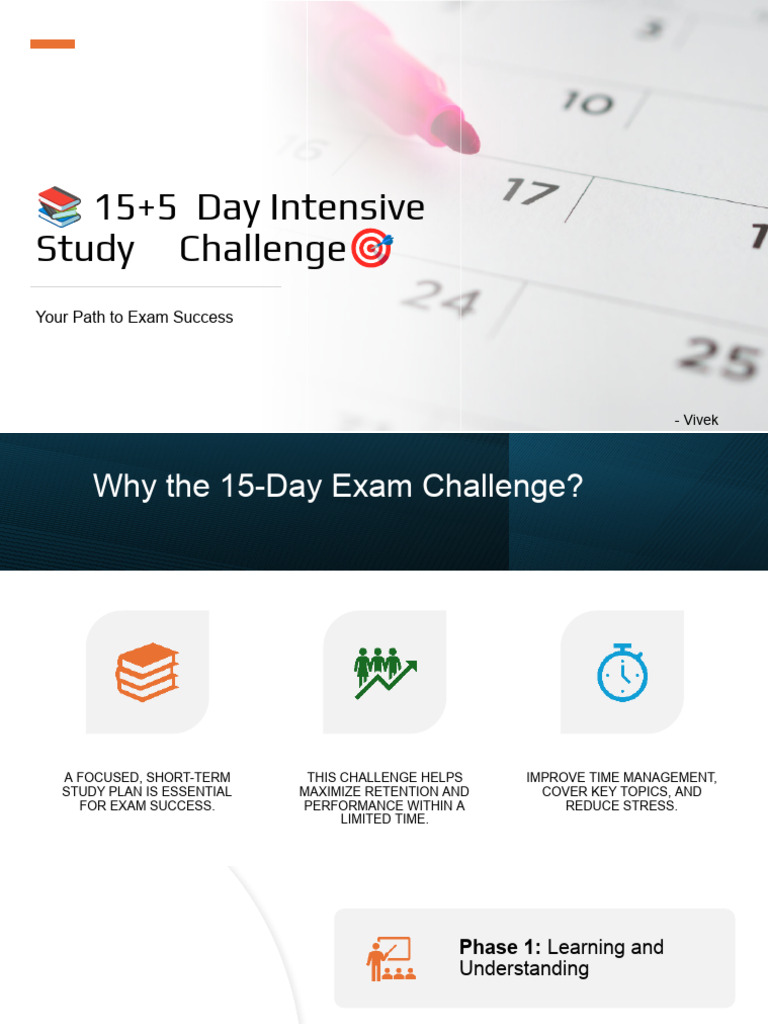 ? 15+5 Day Intensive Study Challenge? | PDF | Memory | Learning