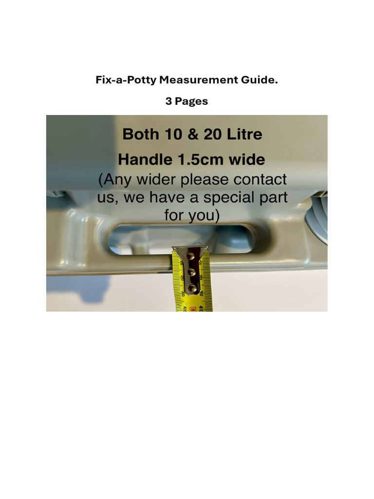 Fix-a-Potty Measurement Guide | PDF