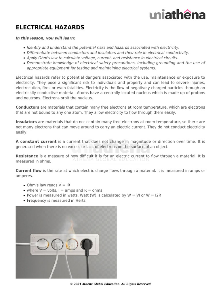 ELECTRICAL HAZARDS | PDF | Electric Current | Electricity