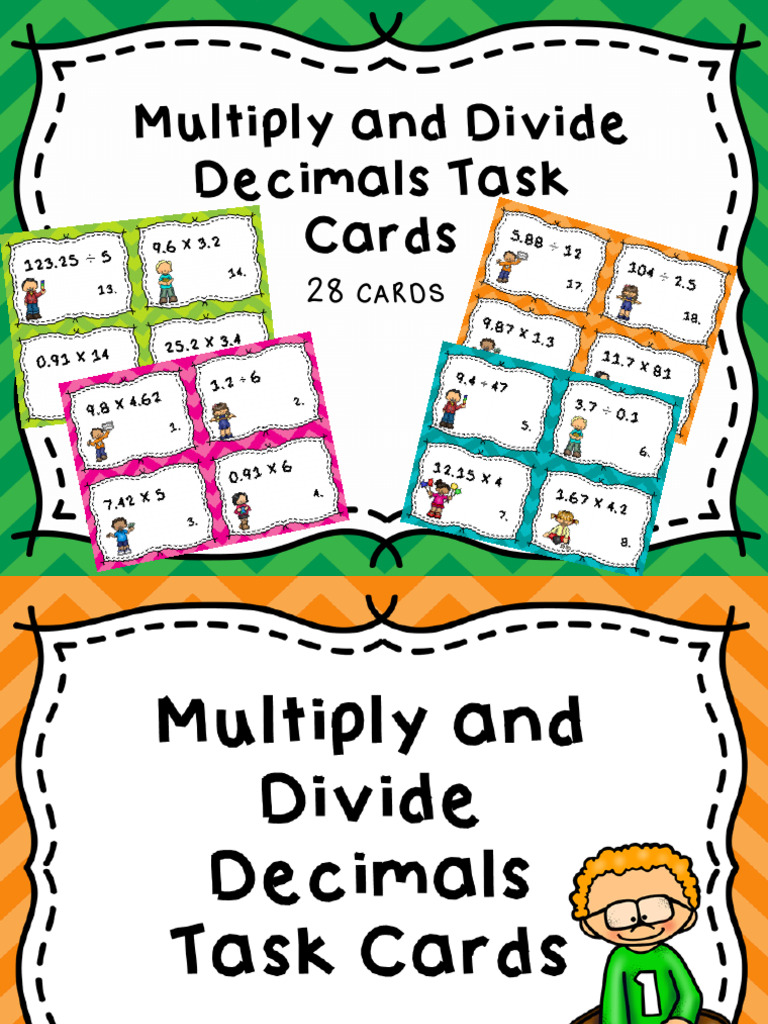 Multiply and Divide Decimals Task Cards | PDF